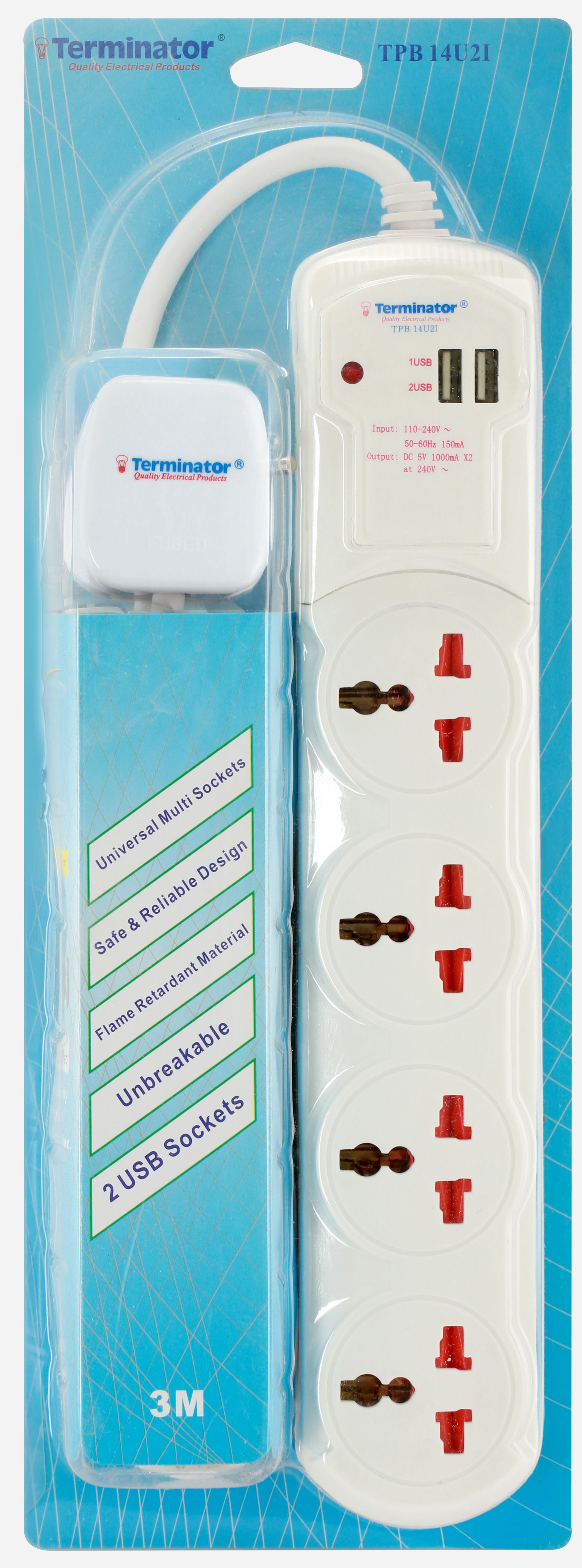Buy Amp 4 Way Extension With 2 Usb Socket Tpb14U2I Online in Bahrain ...