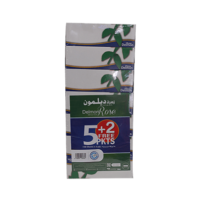 Buy Delmon Rose Soft Facial Tissue 5 + 2 Promo 150 Sheets Online in ...