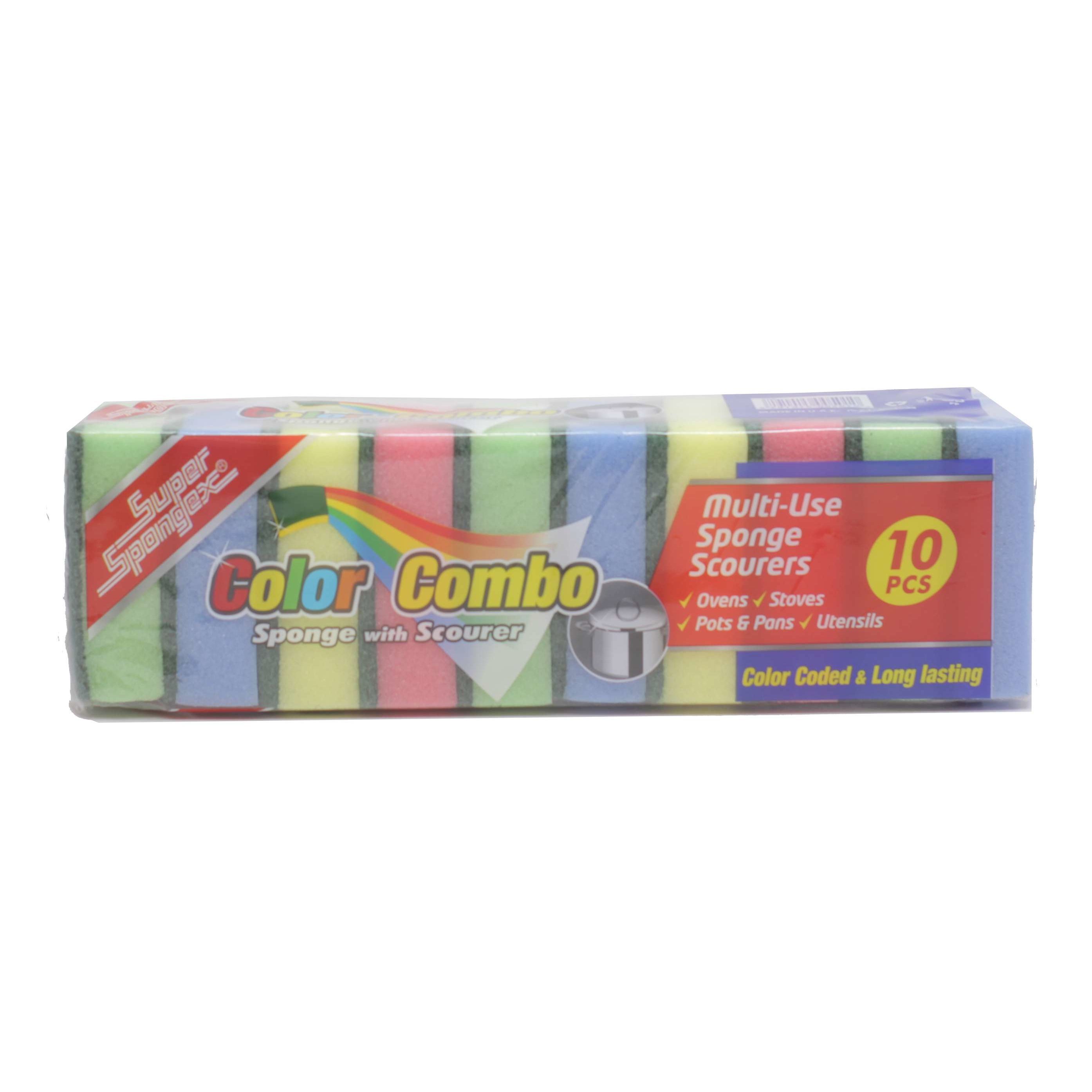 Buy Super Spongex Colour Combo Sponge With Scrubber 10 Pcs Online in ...