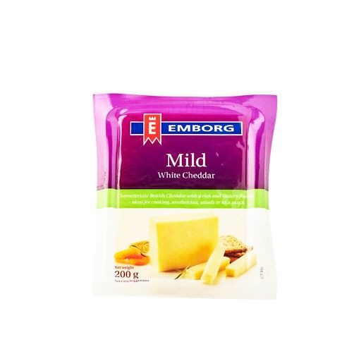 Buy Emborg Cheddar Mild White Portion 200 g Online in Bahrain | Talabat ...