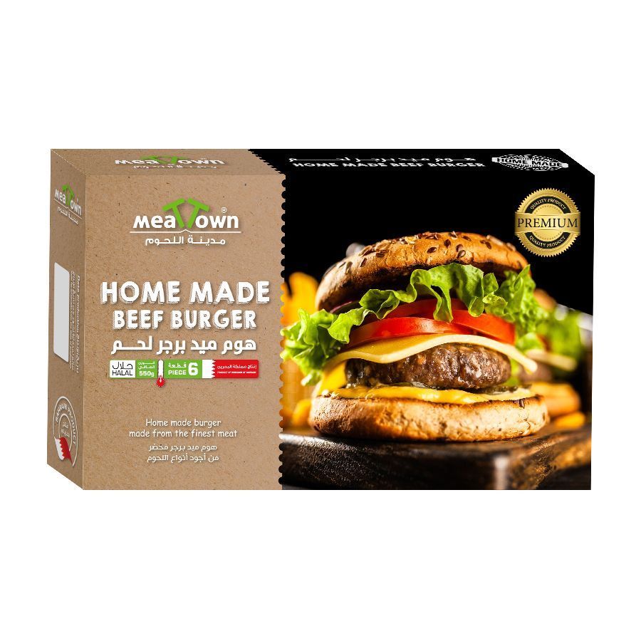 Buy Meat Town Home Made Beef Burger 550 G Online in Bahrain | Talabat ...