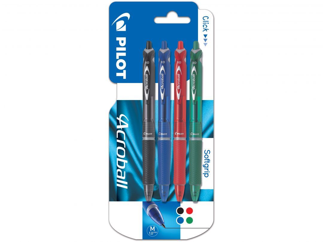 Buy Pilot Acroball Ball Pen Assorted Colors Medium Set, 4 Pieces Online ...