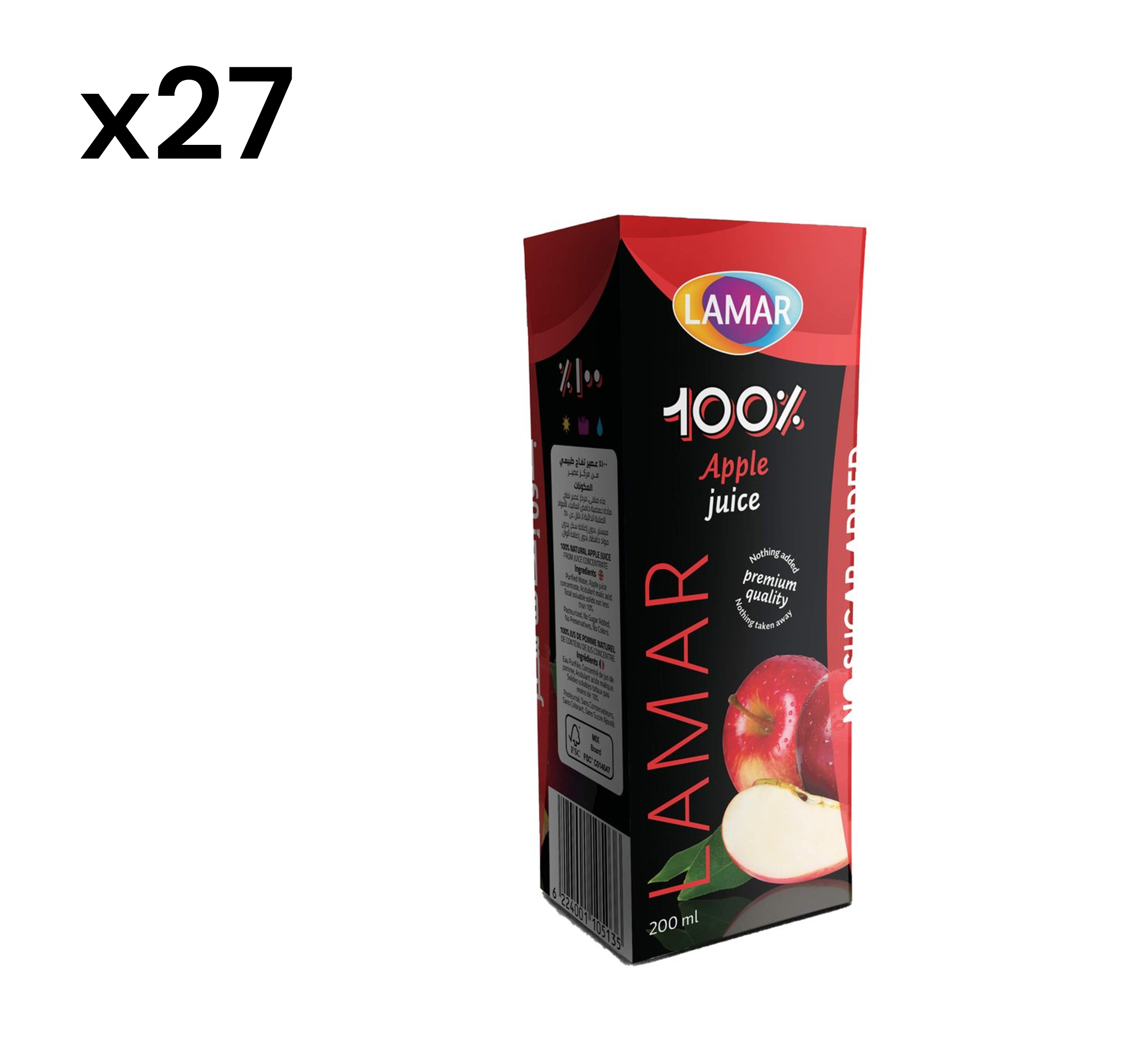 Buy Lamar Pure Juice Apple 200 ml x 27 Pcs Online in Bahrain | Talabat ...