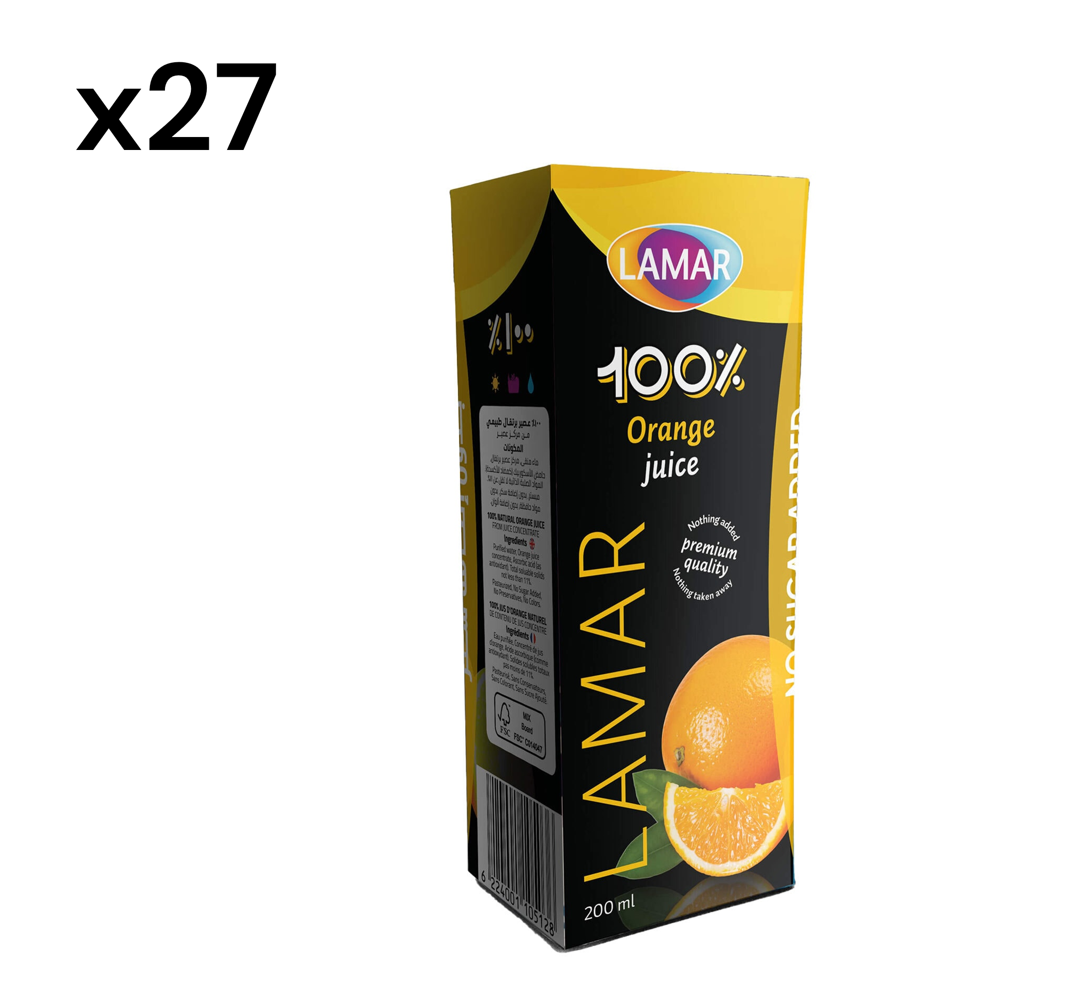 Buy Lamar Pure Juice Orange 200 ml x 27 Pcs Online in Bahrain | Talabat ...