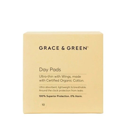 Buy Grace & Green Organic Day Pads with Wings, 10 Pads Online in ...