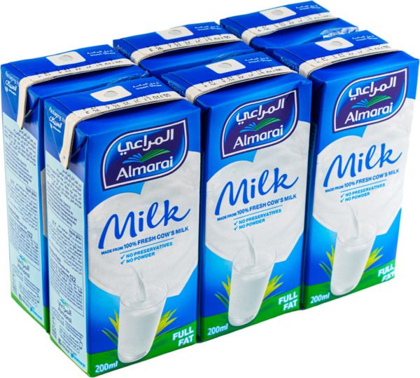 Buy Almarai UHT Full Fat Milk with Added Vitamins, 6x200ml Online in ...