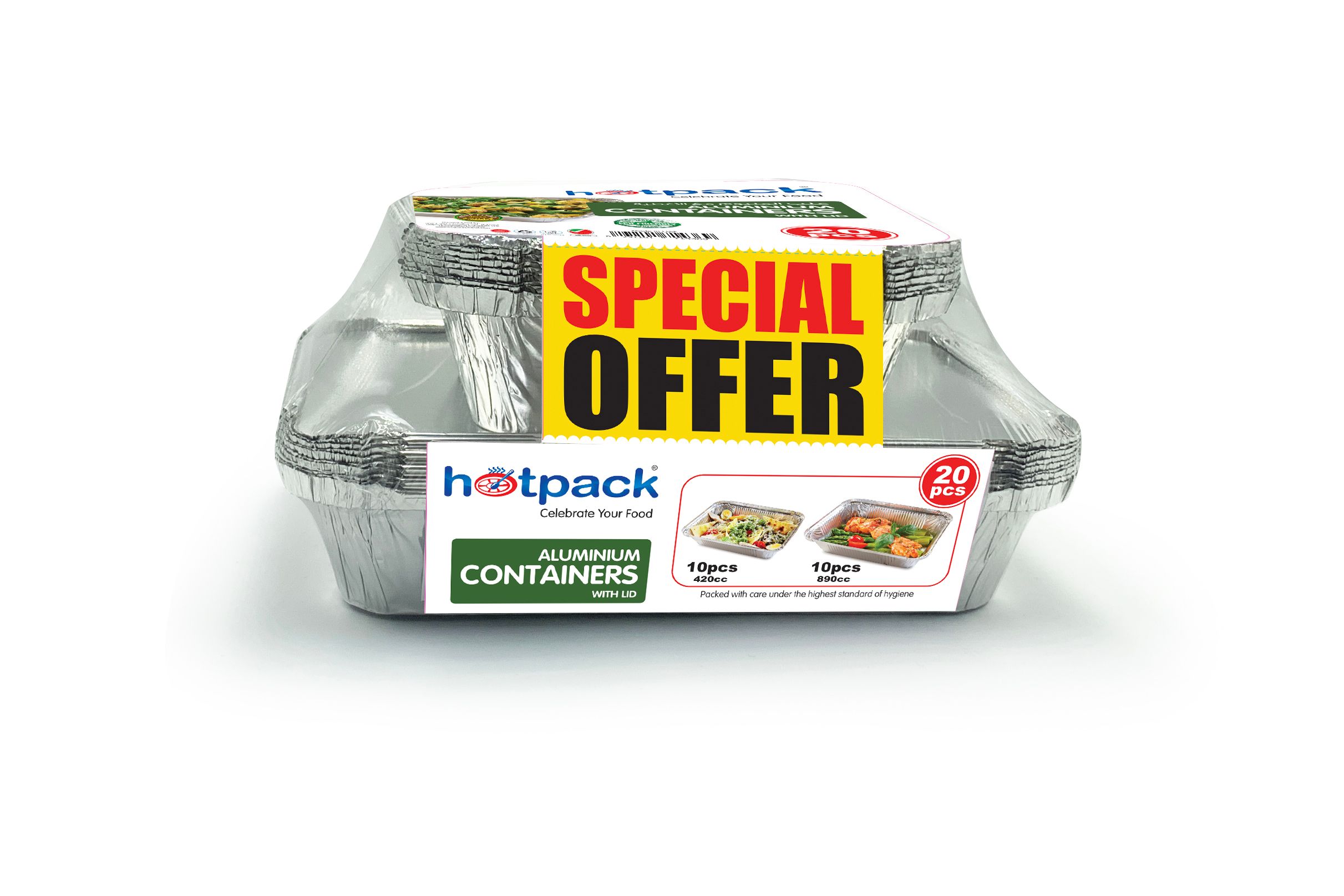 Buy Hotpack Aluminum Containers No. 8389 (890cc) + No.8342 (420cc ...