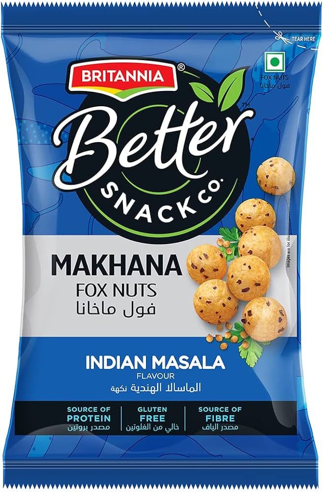 Buy Britannia Better Snacks Co. Makhana Indian Masala Flavoured Fox ...