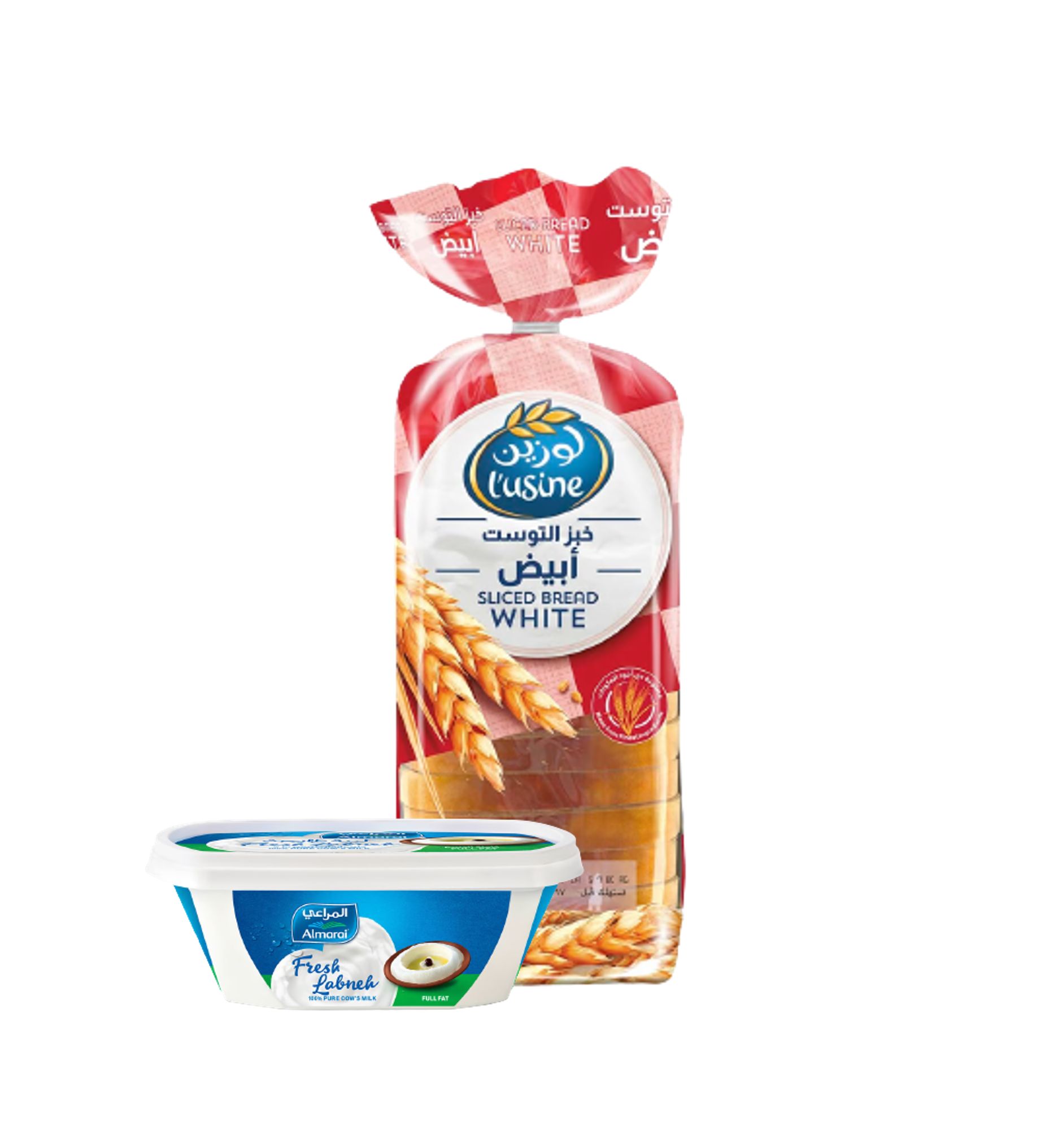 Buy L'usine White Sliced Bread 600g + Almarai Labneh Full Fat 200g ...