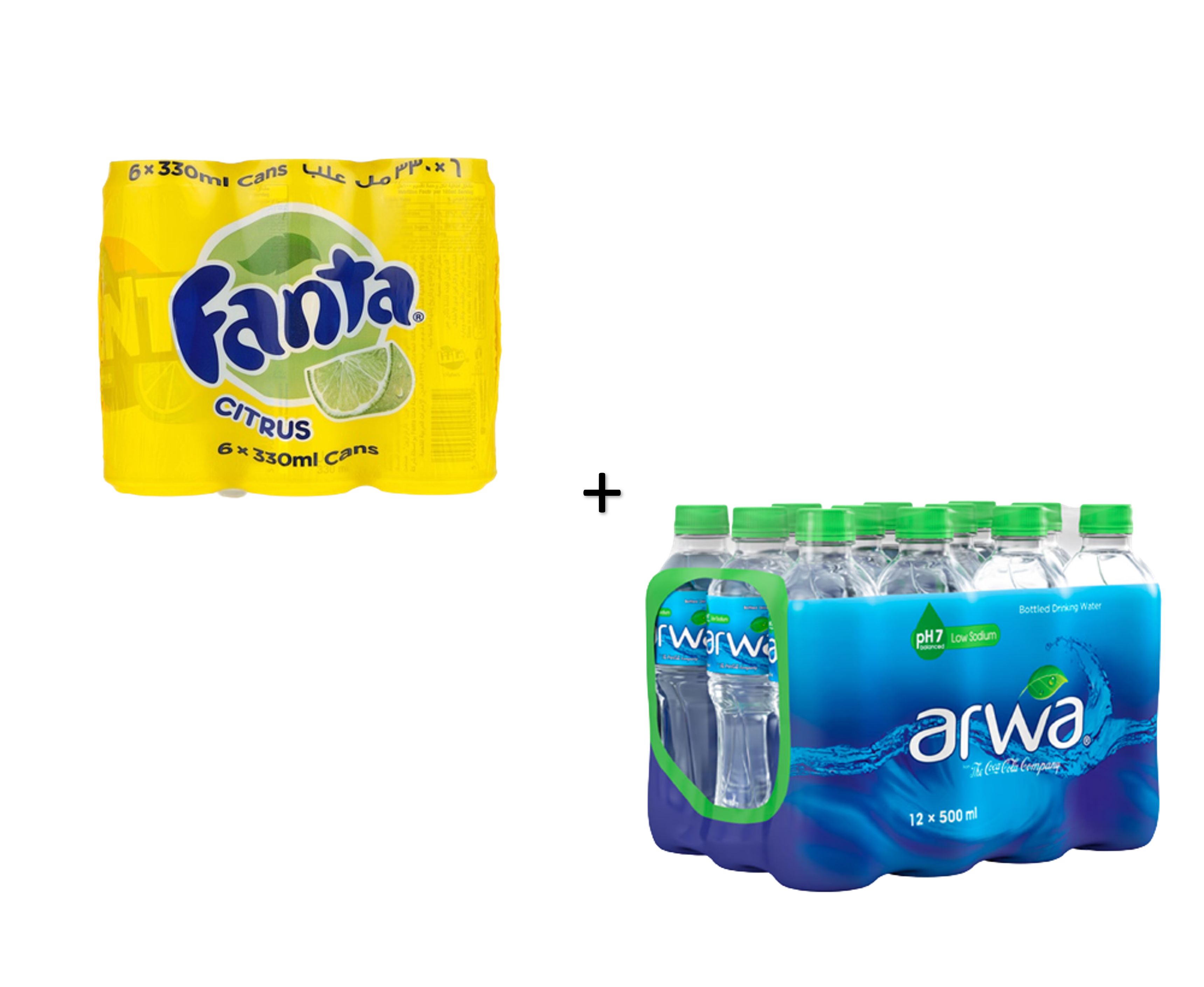 Buy Arwa Water 12x500ml + Fanta Citrus 6x330ml Online in Bahrain | Talabat Bahrain
