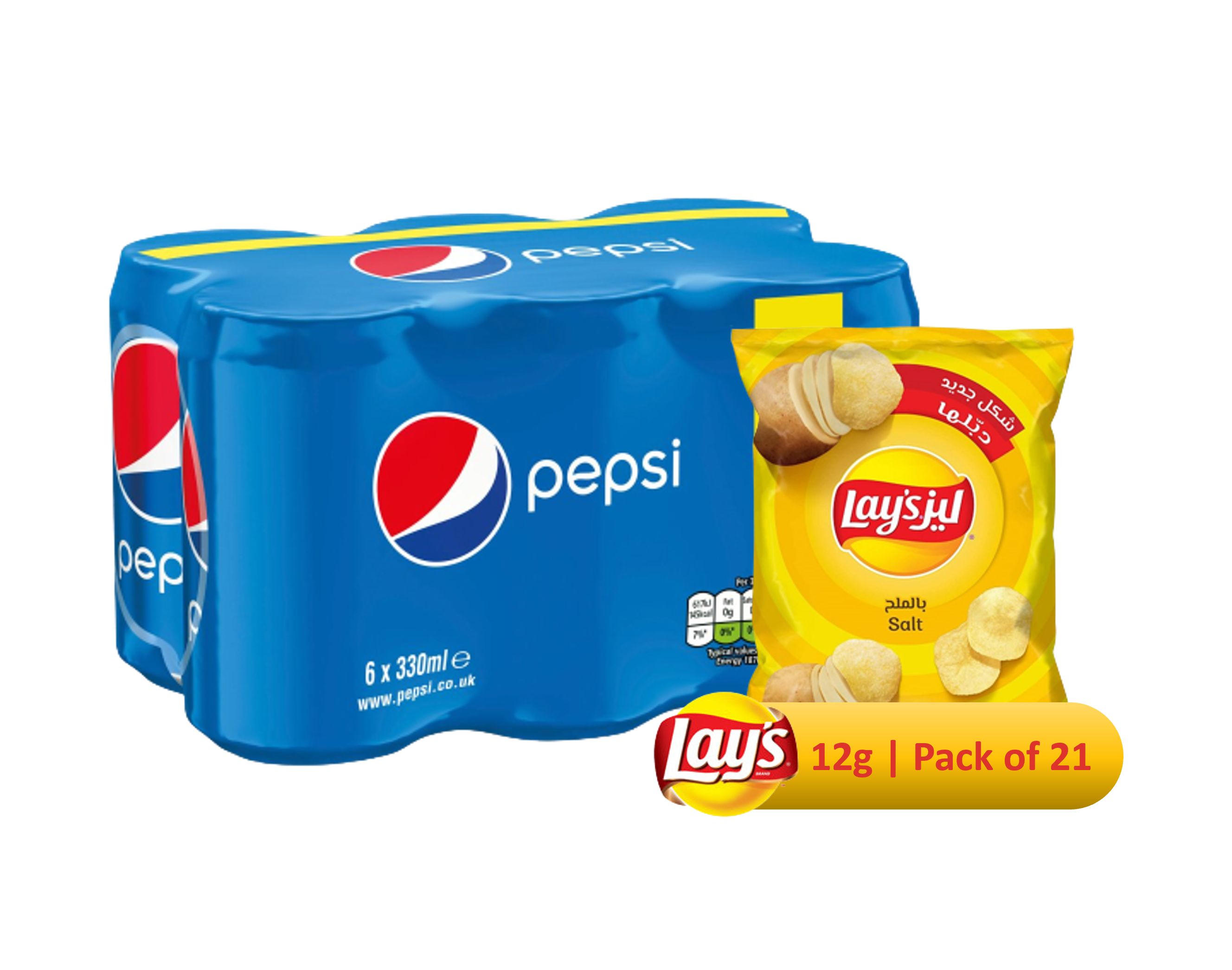 Buy Pepsi 6x330ml + Lay's Salt 21x12g Online in Bahrain | Talabat Bahrain