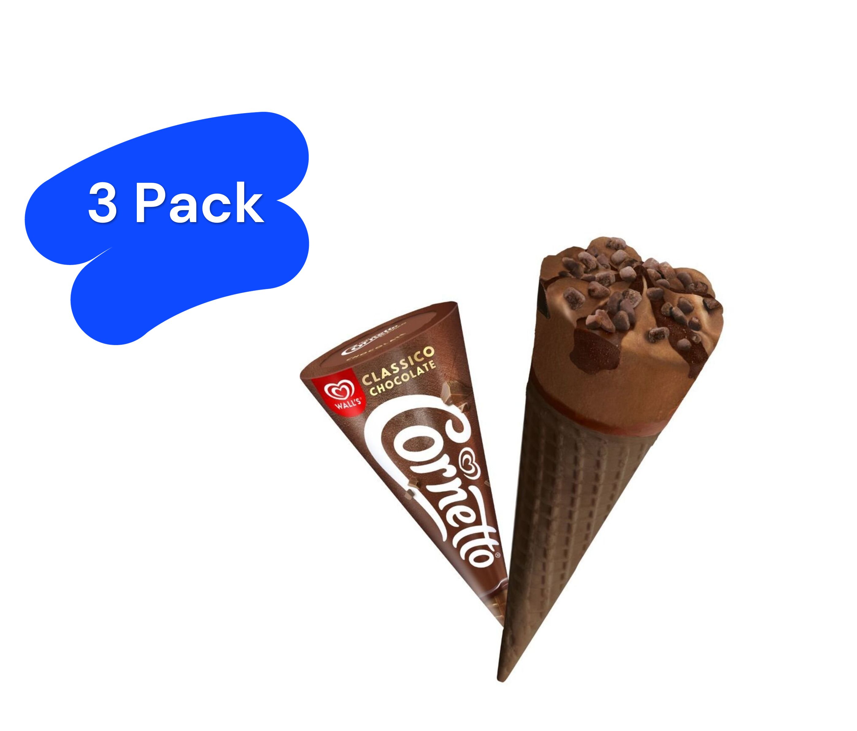 Buy Cornetto Classic Chocolate 125mlx3 Online in Bahrain | Talabat Bahrain