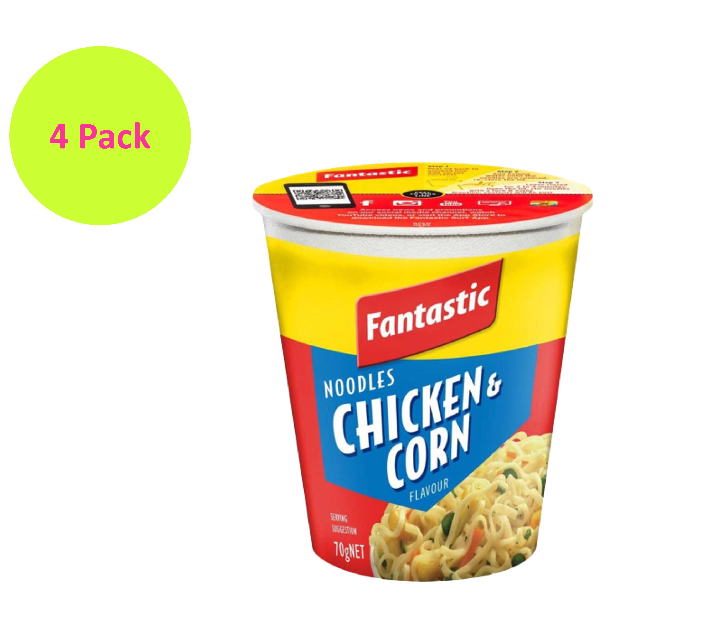 Buy Fantasitc Chicken & Corn Cup Noodle 4x70g Online in Bahrain ...