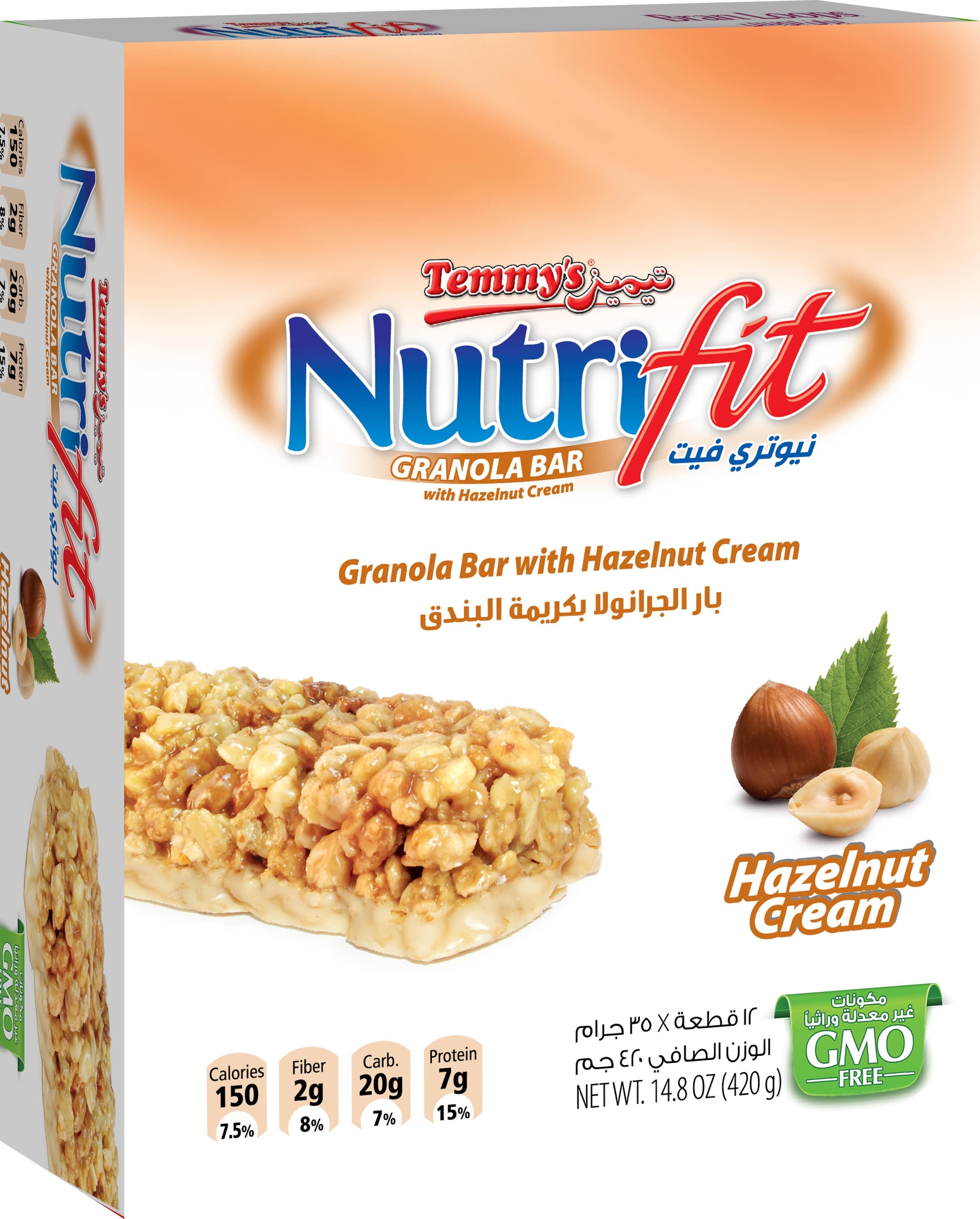 Buy Temmy's Nutrifit Hazelnut Bar, 12x35g Online in Egypt | Talabat Egypt