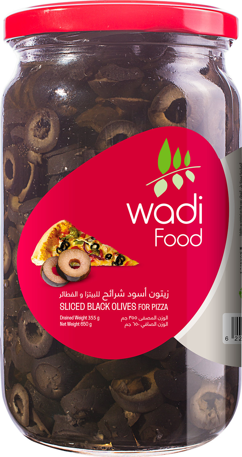 Buy Wadi Food Sliced Black Olives Jar, 650g Online in Egypt | Talabat Egypt
