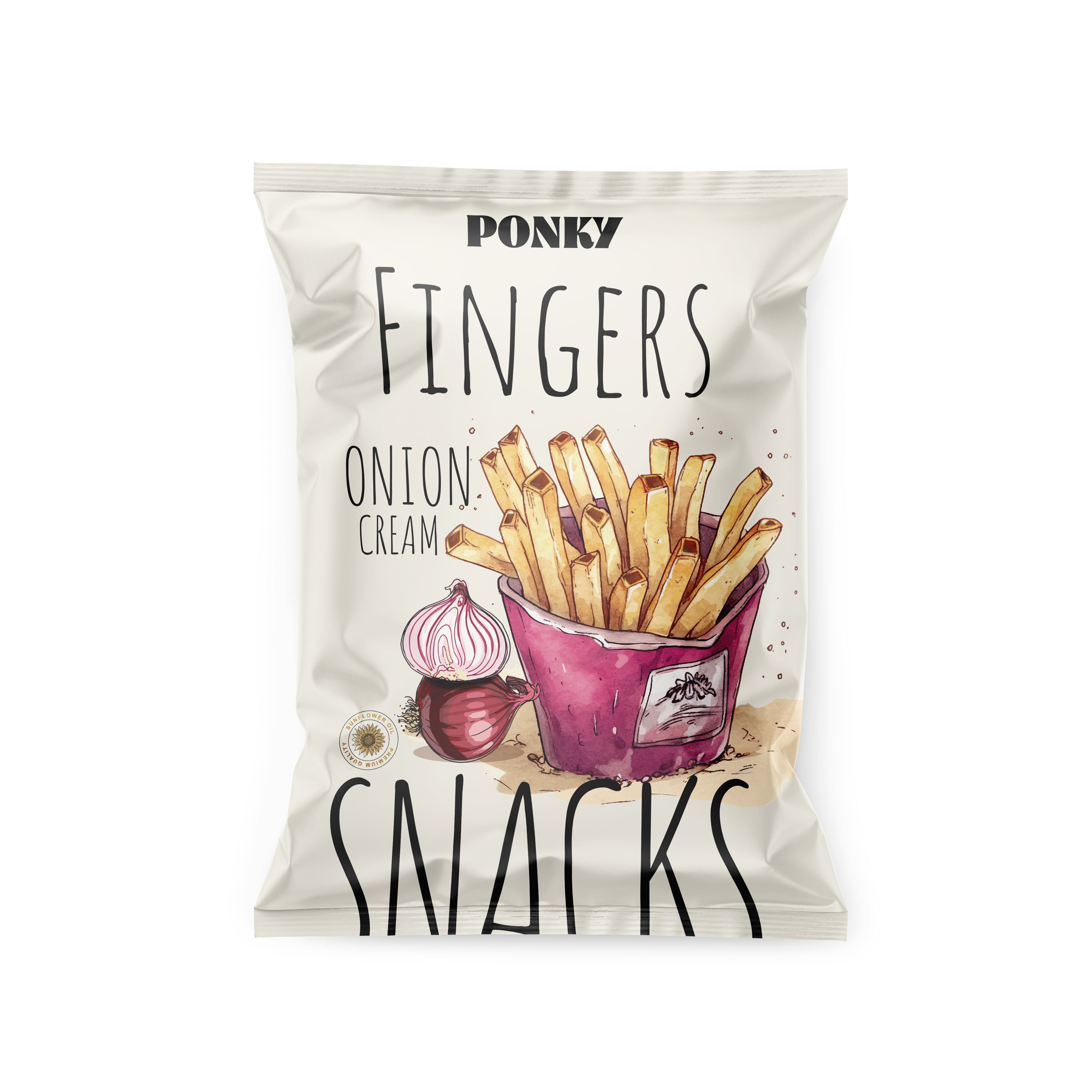 Buy Ponky Onion Cream Fingers Snack, 60g Online in Egypt | Talabat Egypt