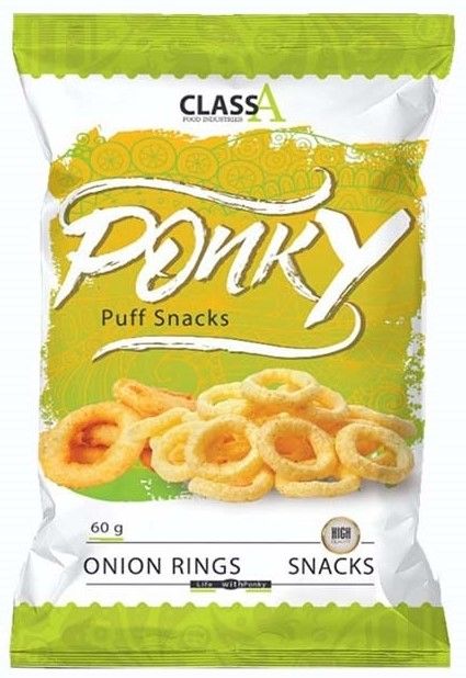 Buy Ponky Puff Snacks Onion Rings 60 Gm Online in Egypt | Talabat Egypt