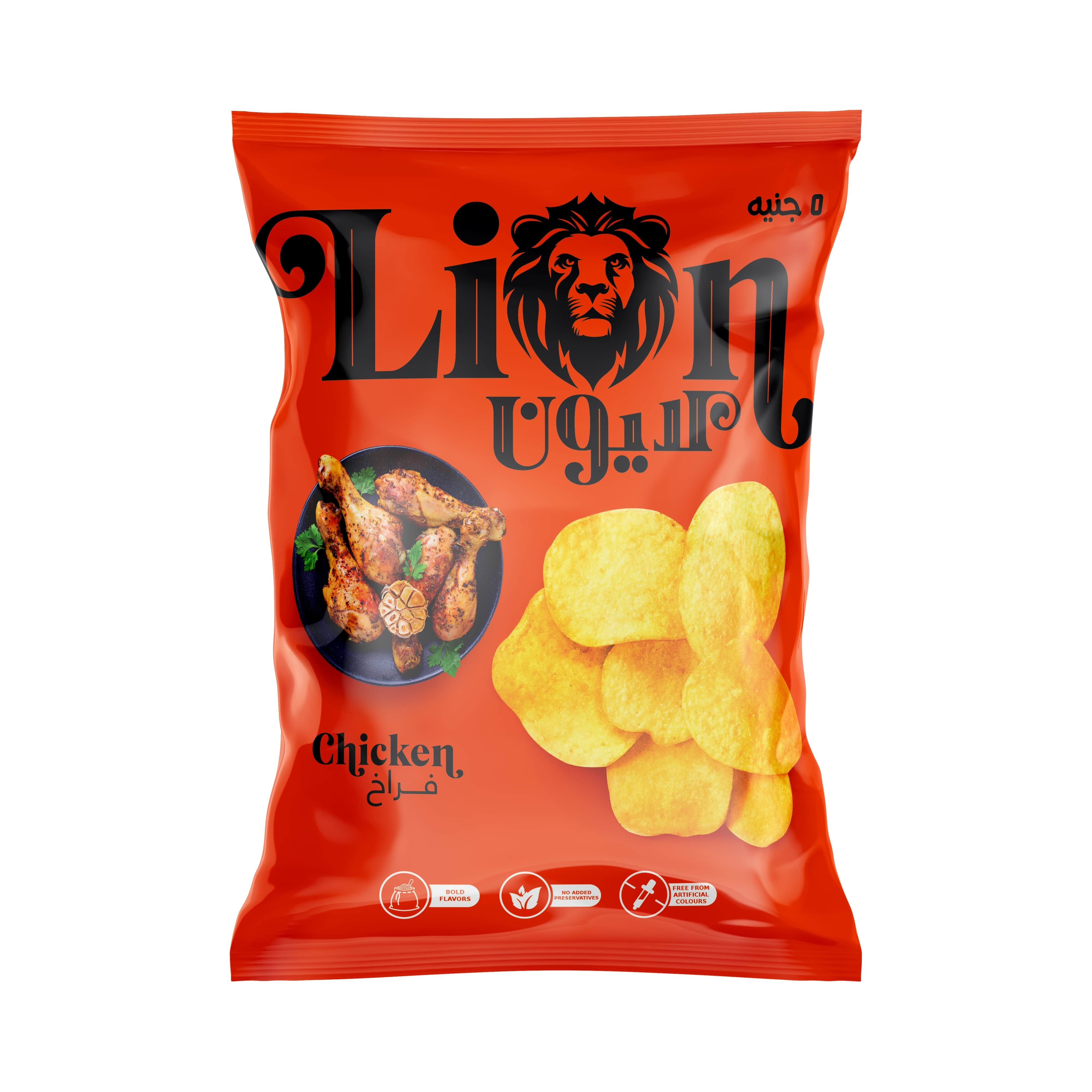 Buy Lion Chicken Flavored Chips, 30-25g Online in Egypt | Talabat Egypt
