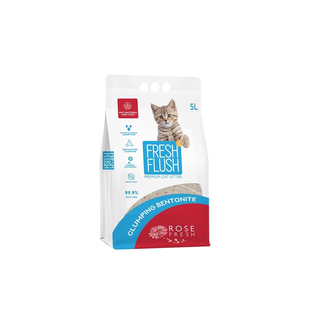 Buy Fresh Flush Bentonite Cat Litter Rose 5L Online in Egypt | Talabat Egypt
