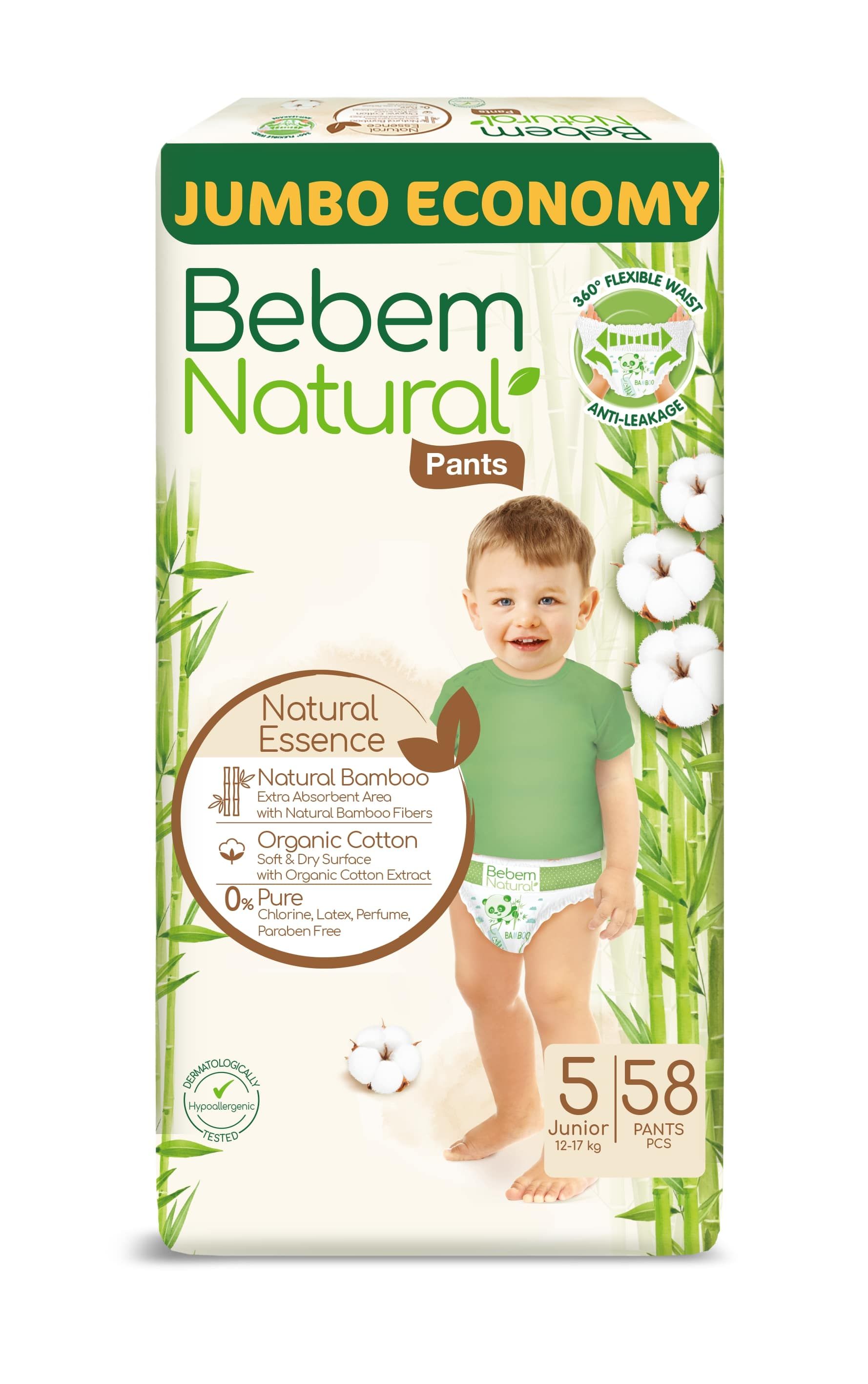 Buy Bebem Natural Pants Diapers Jumbo Pack Junior Size 5 58 Pieces ...