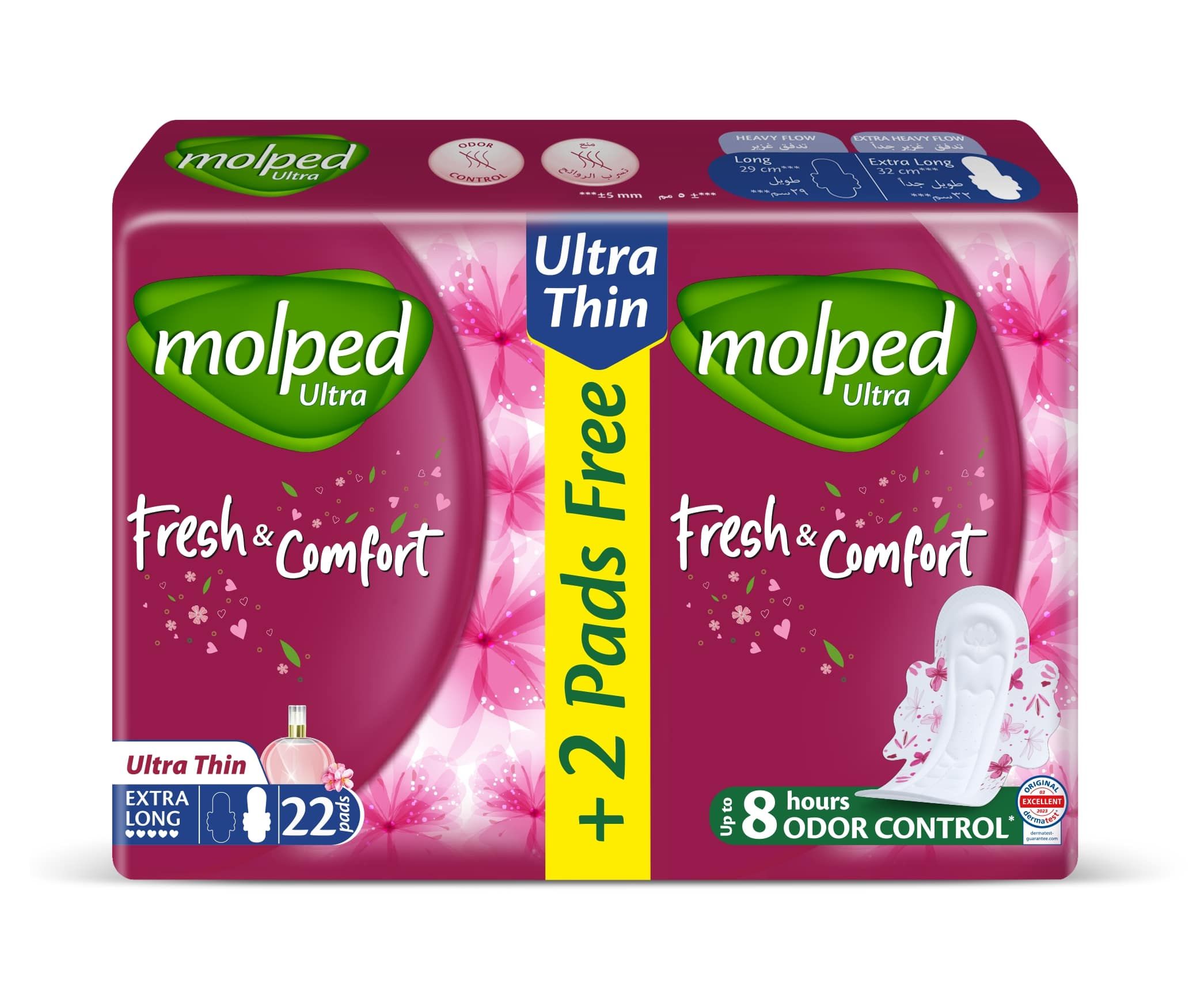 Buy Molped Ultra Fresh & Comfort Eco Pack Extra Long 22 Pads Online in ...