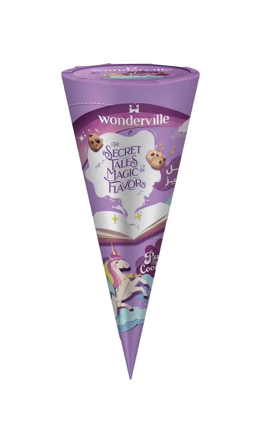 Buy Wonderville Purple Cookies Cone Ice Cream, 105ml Online in Egypt ...