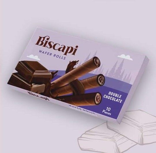 Buy Biscapi Wafer Rolls Double Chocolate 10 Peices Online in Egypt ...