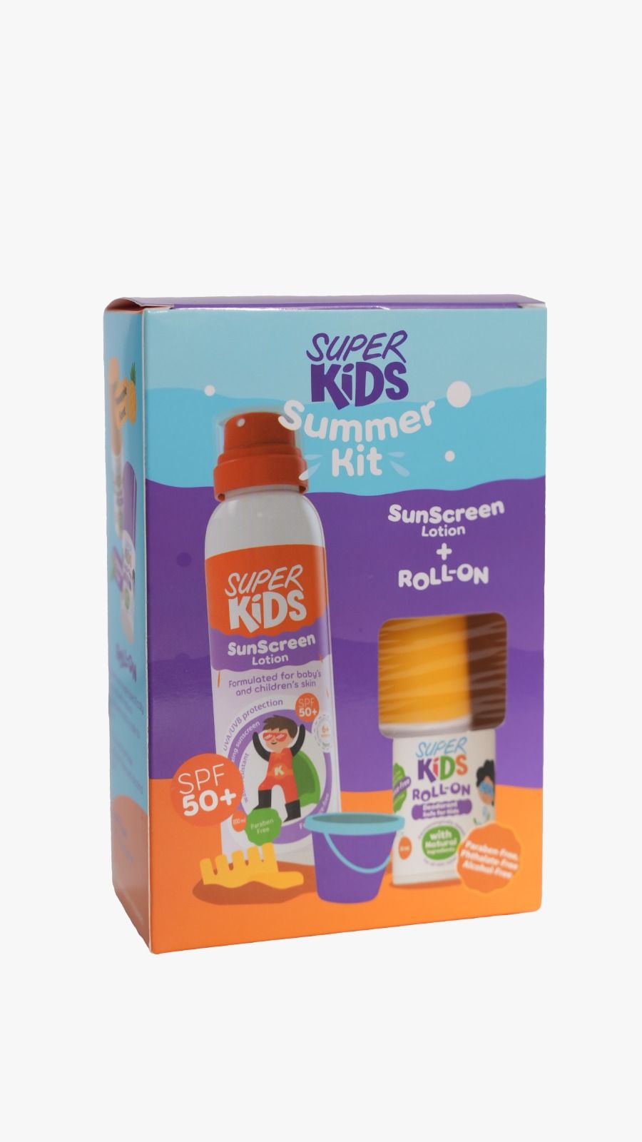 Buy Superkids Summer Kit (Superkids Roll On Deodorant, 30ml + Superkids Sunscreen Lotion, 200ml ...