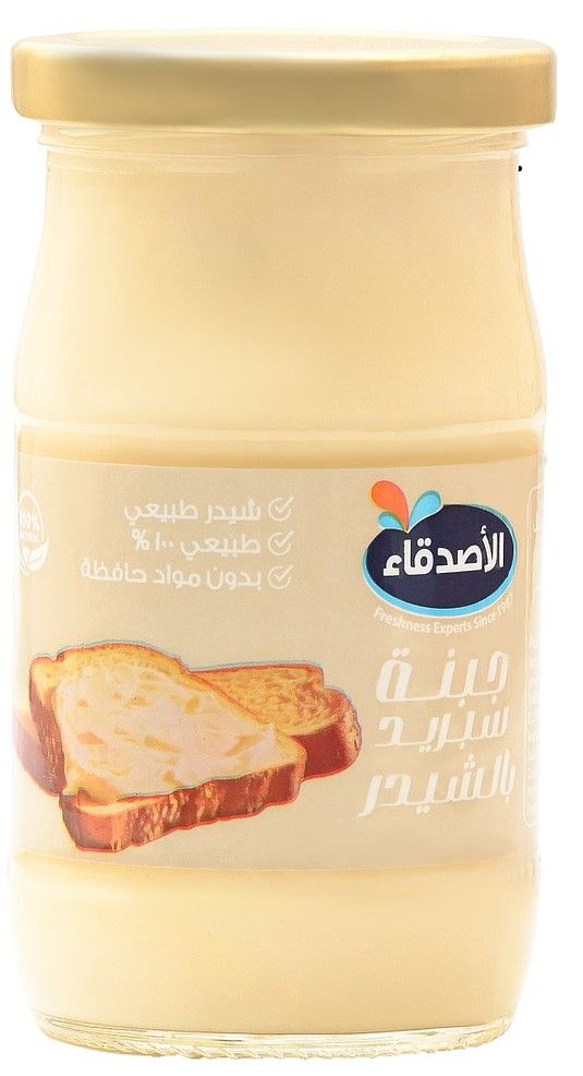 Buy Al Asdekaa Cheddar Spread Cheese - 270 Gm Online in Egypt | Talabat ...