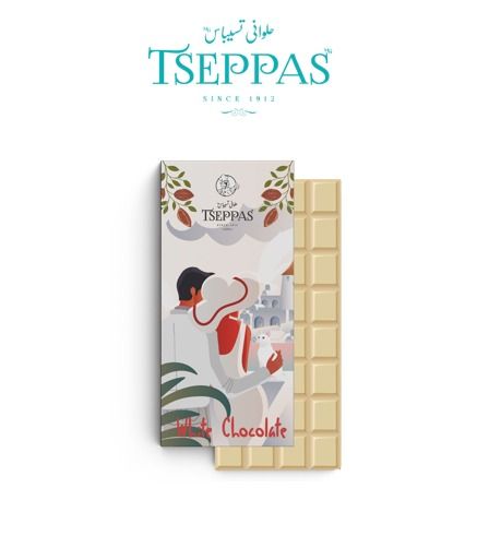 Buy Tseppas White Chocolate Bar 90 Gm Online in Egypt | Talabat Egypt