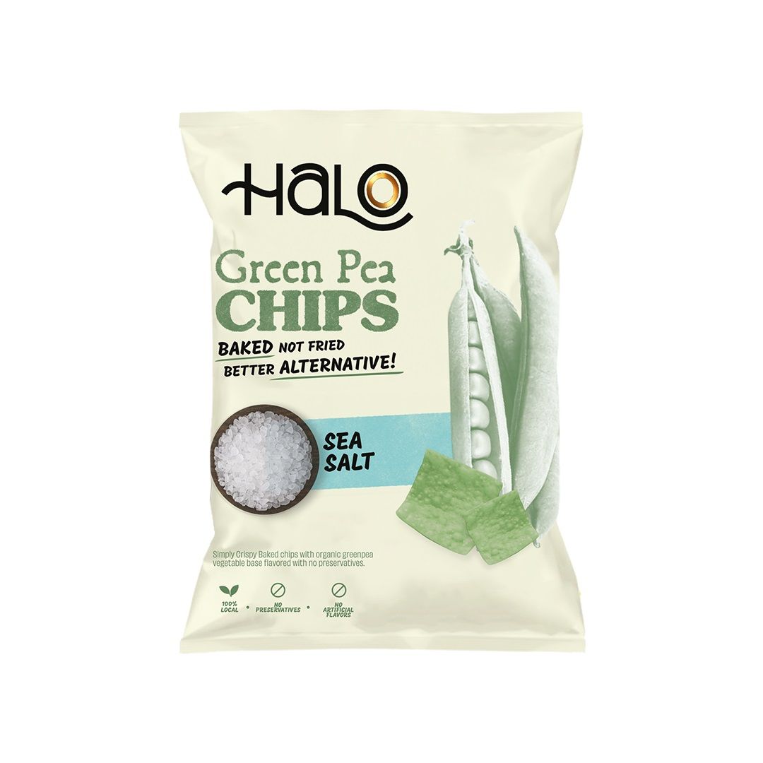 Buy Halo Sea Salt Green Pea Chips, 50g Online in Egypt | Talabat Egypt