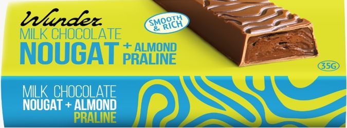 Buy Wunder Milk Chocolate Nougat Almond Praline Bar, 40g Online in ...