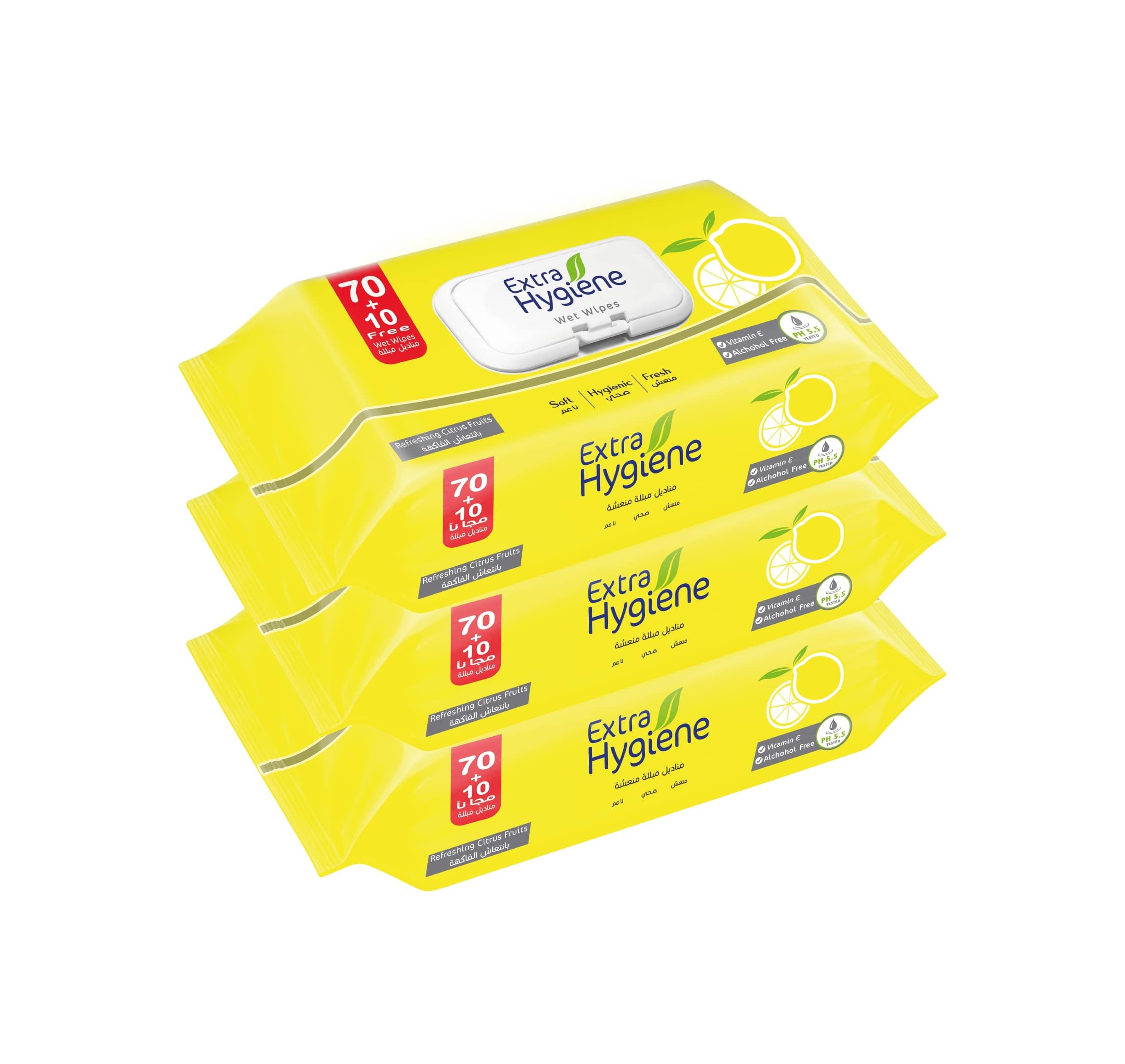 Buy Hygiene Lemon Wipes, 3x80 Tissues Online in Egypt | Talabat Egypt