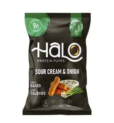 Buy Halo Protein Puffs Flavor With Sour Cream & Onion 40 g Online in Egypt | Talabat Egypt
