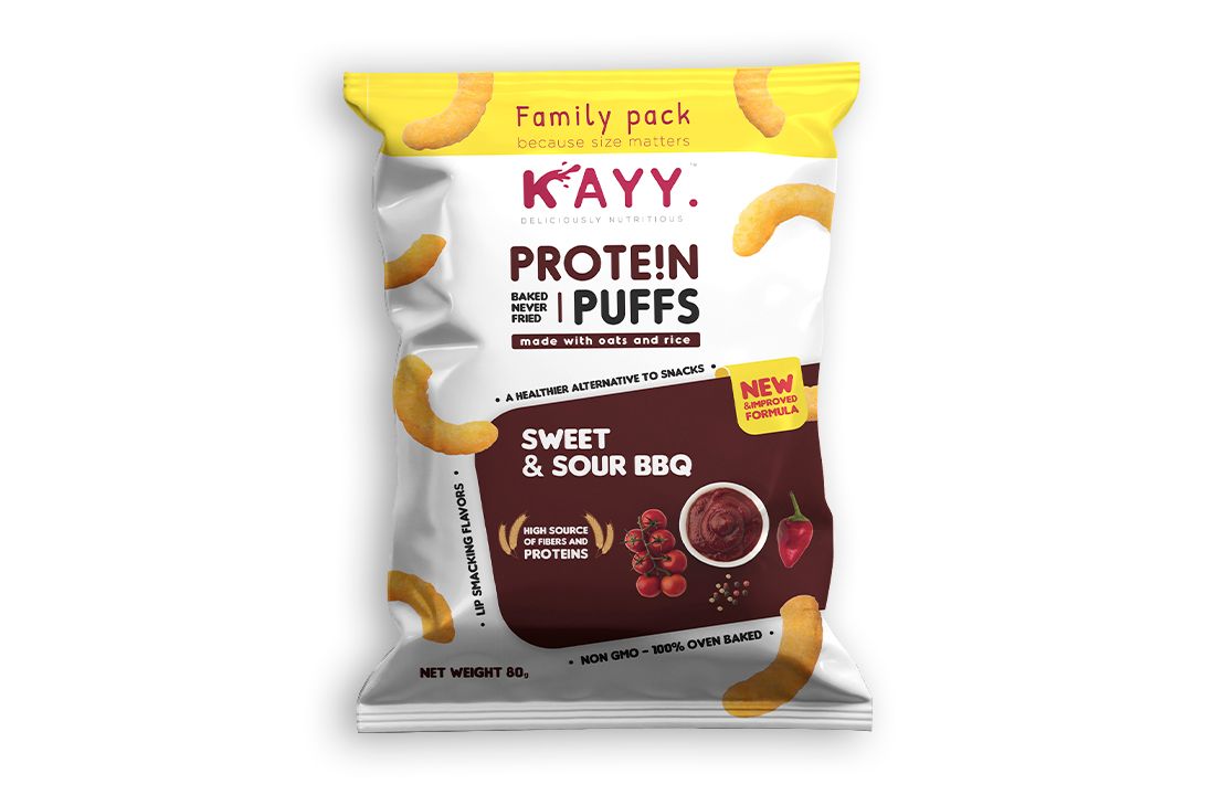 Buy Kayy Snacks High Protein Puffs - Sweet & Sour BBQ, 80g Online in ...
