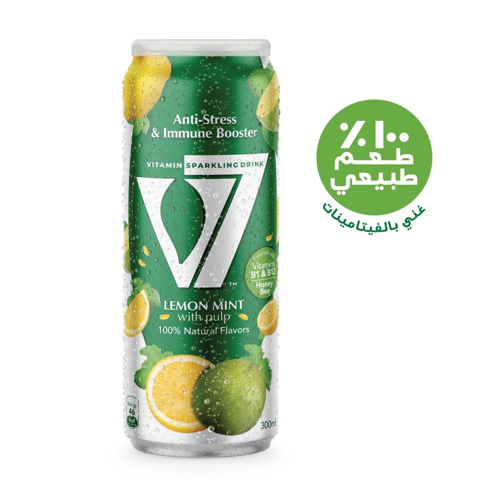 Buy V7 Vitamin Lemon Mint Sparkling Drink 300Ml Online in Egypt ...