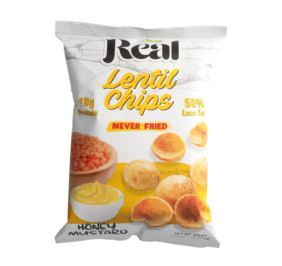 Buy Real Nutrition Lentil Protein Chips Honey Mustard 35Gm Online in ...