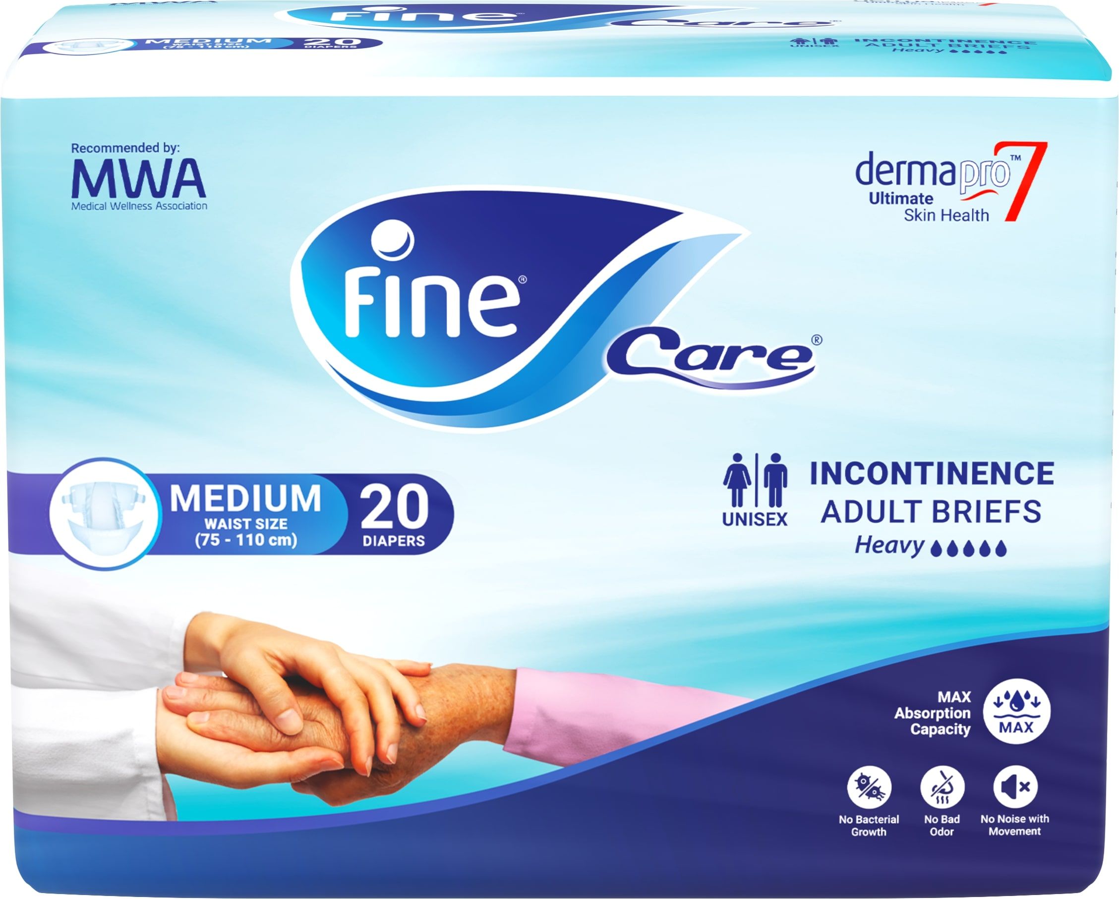 Buy Fine Care Incontinence Adult Diapers Breifs, Medium Size, Waist 75 ...