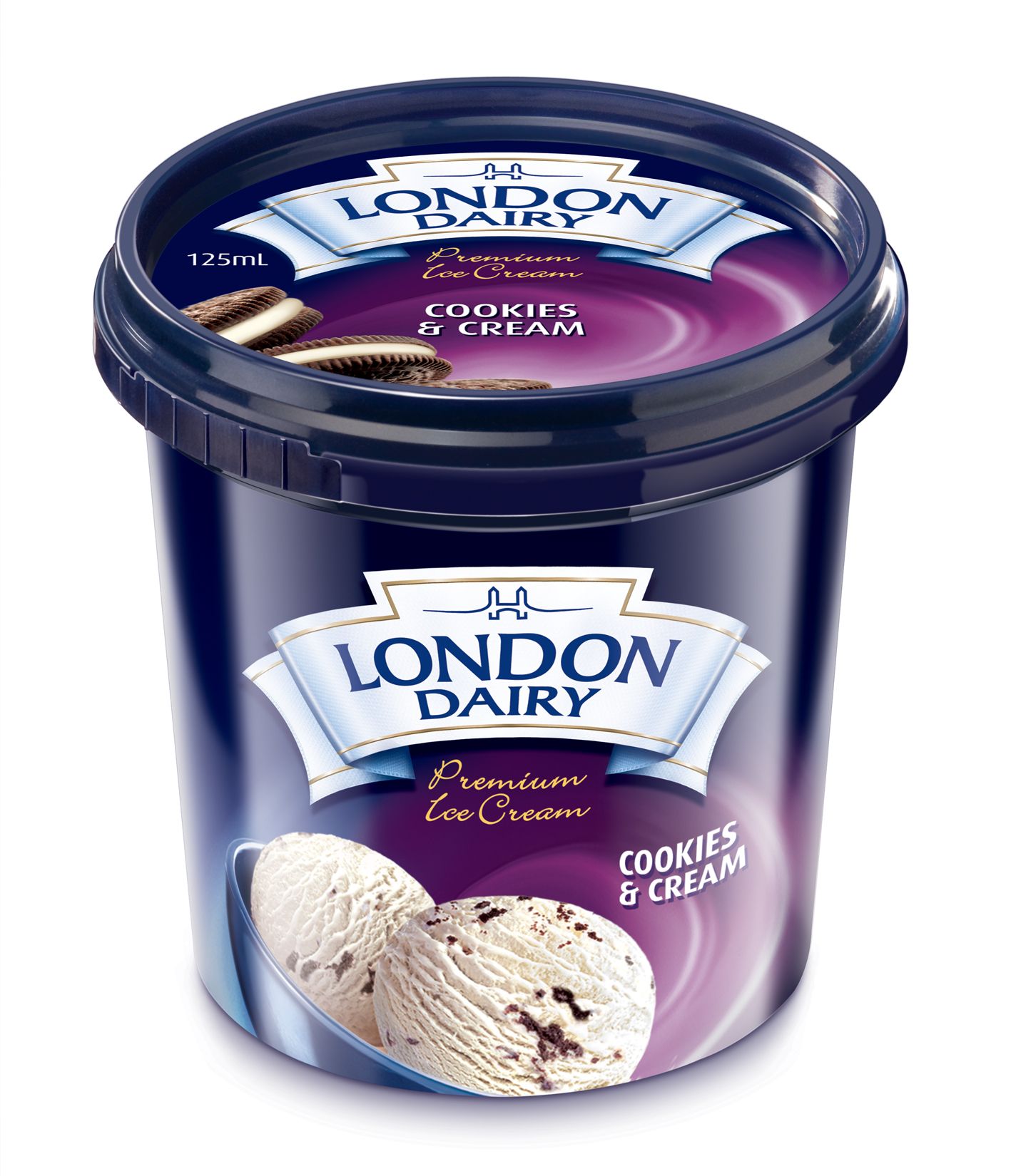 Buy London Dairy Premium Ice Cream Cookies & Cream Cup, 125ml Online in ...