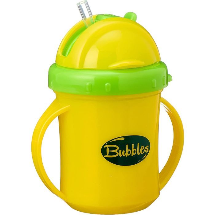 Buy Bubbles Cup With Straw Yellow 150 Ml Online in Egypt | Talabat Egypt
