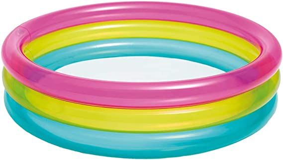 Buy Intex Sunset Glow Baby Pool 3-Ring W/ Infl. Floor Ages 1-3 ...