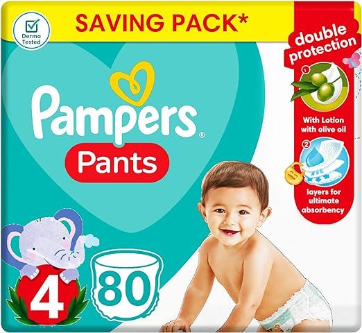 Buy Pampers pants with lotion & Olive Oil Size 4 80 Diapers Online in ...