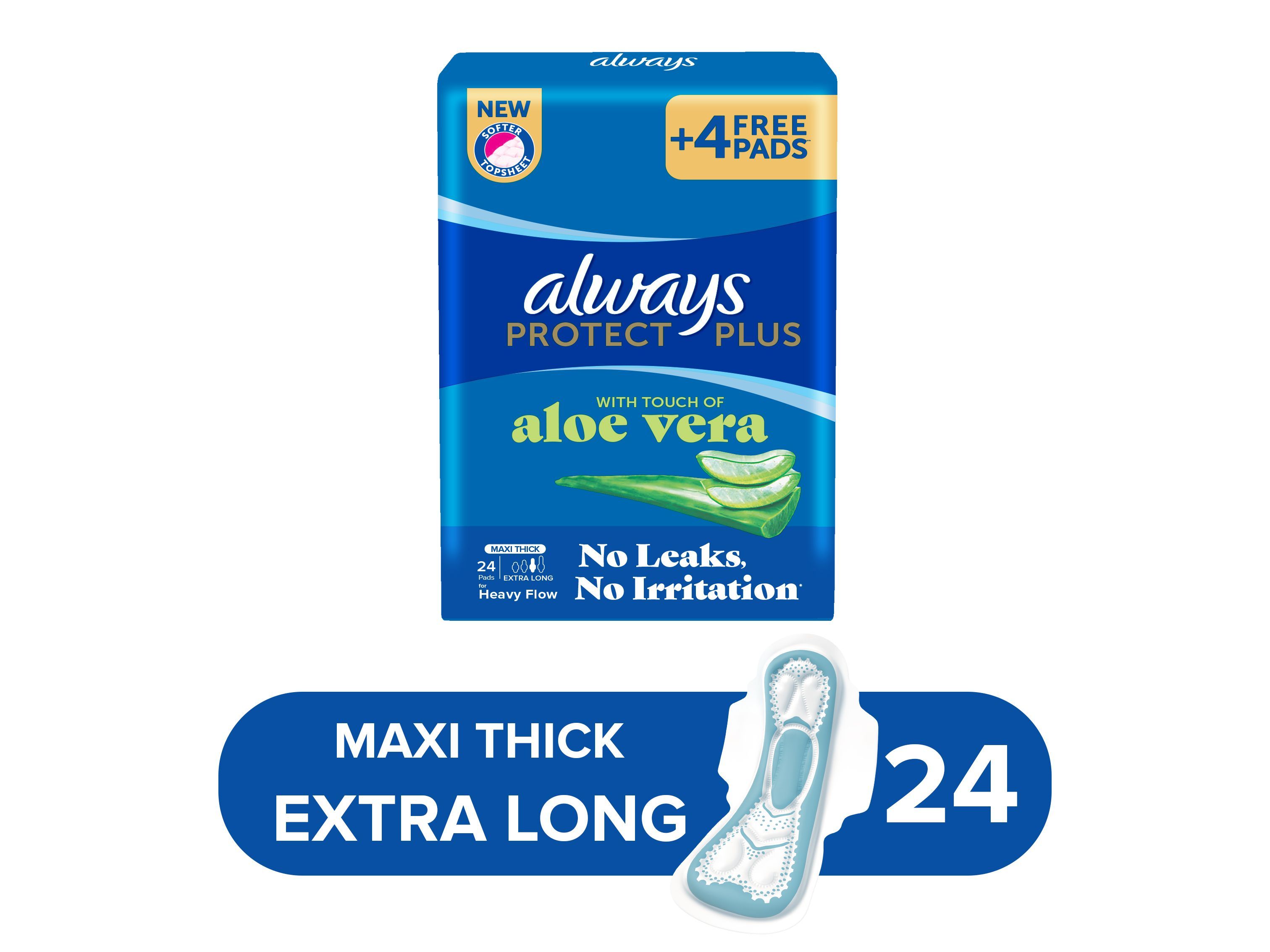 اشترِ Always Protect Plus with aloe vera extra Long Pads 24 Pads ...