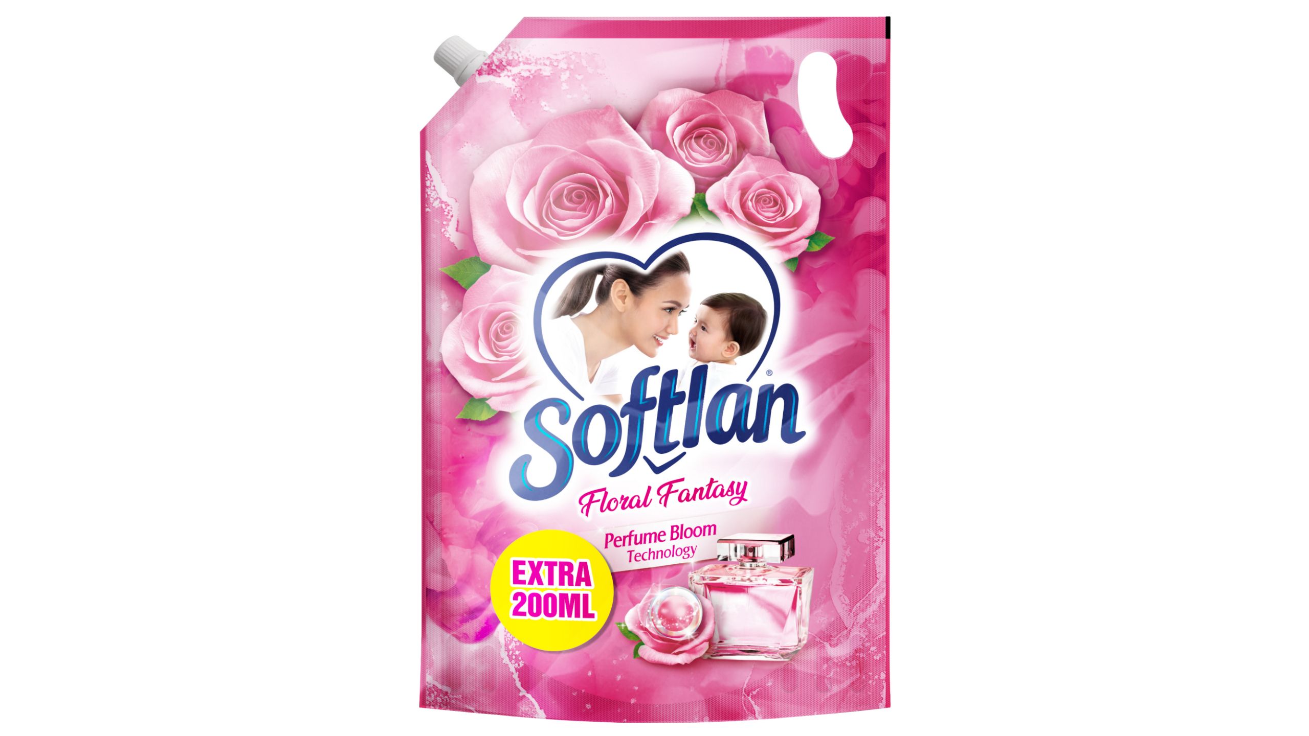 Softlan Anti Wrinkles Floral Fantasy (Pink) Fabric Softener Refill 1.6L ...