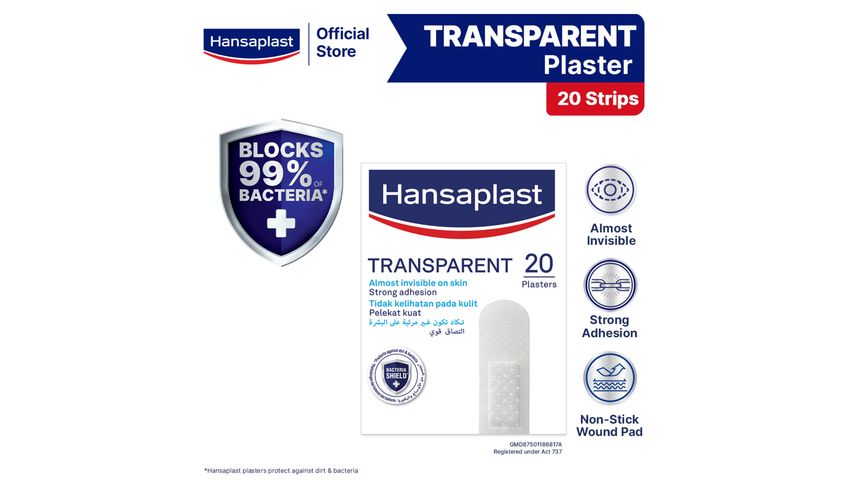Hansaplast Transparent Wound Plasters 20 Strips delivery near you ...