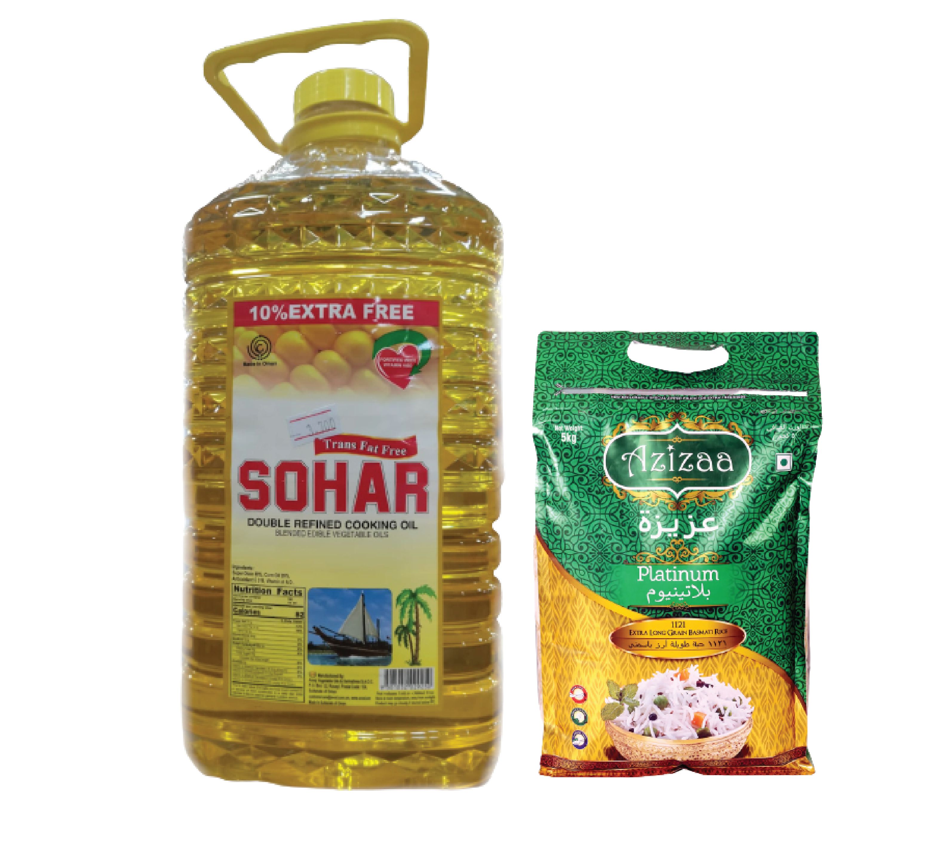 اشترِ زيت صحار المخلوط + عزيزة ارز بسمتي بلاتيني أونلاين في Oman ...