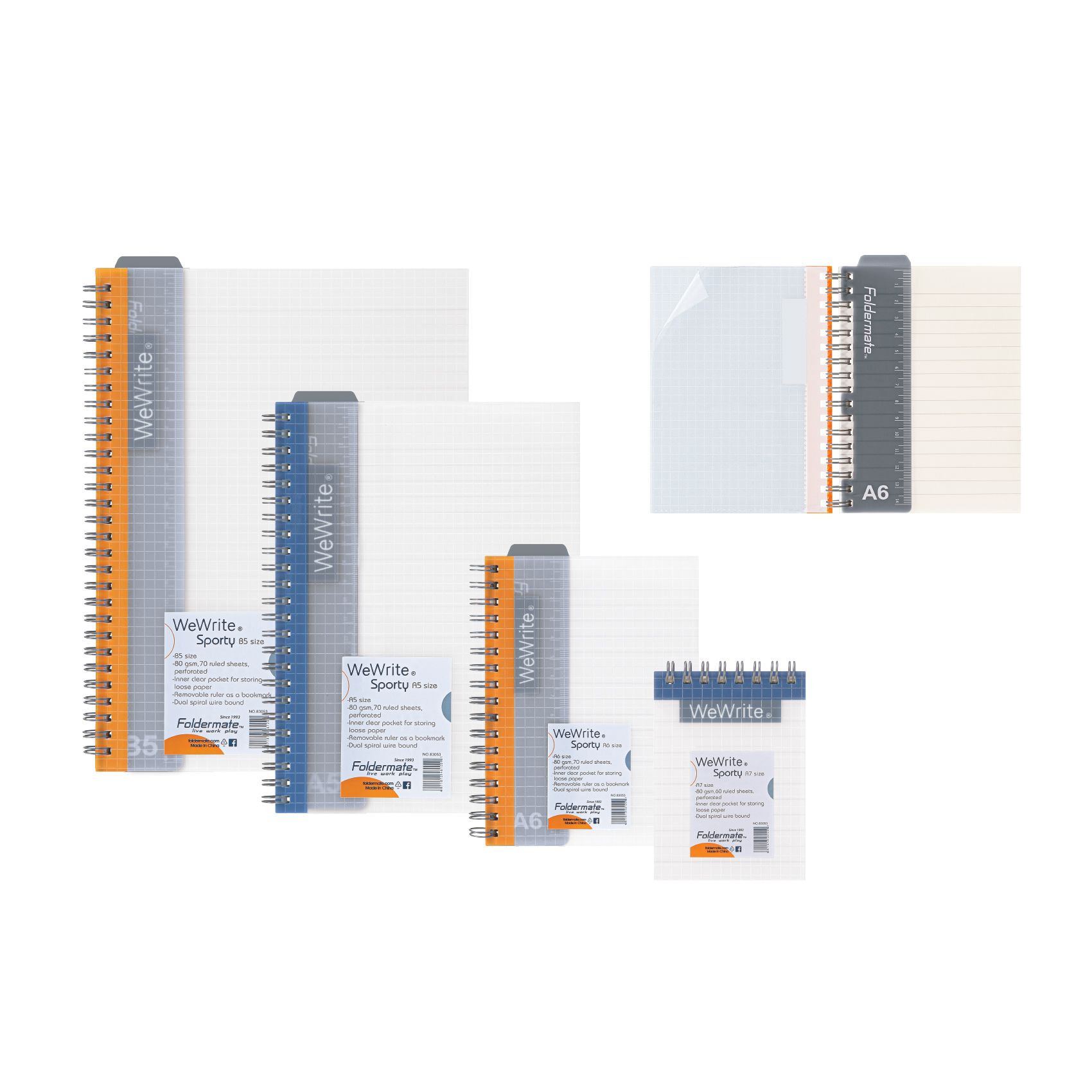 Buy Foldermate Spiral Note Book 70sheets A5 Online in Oman | Talabat Oman