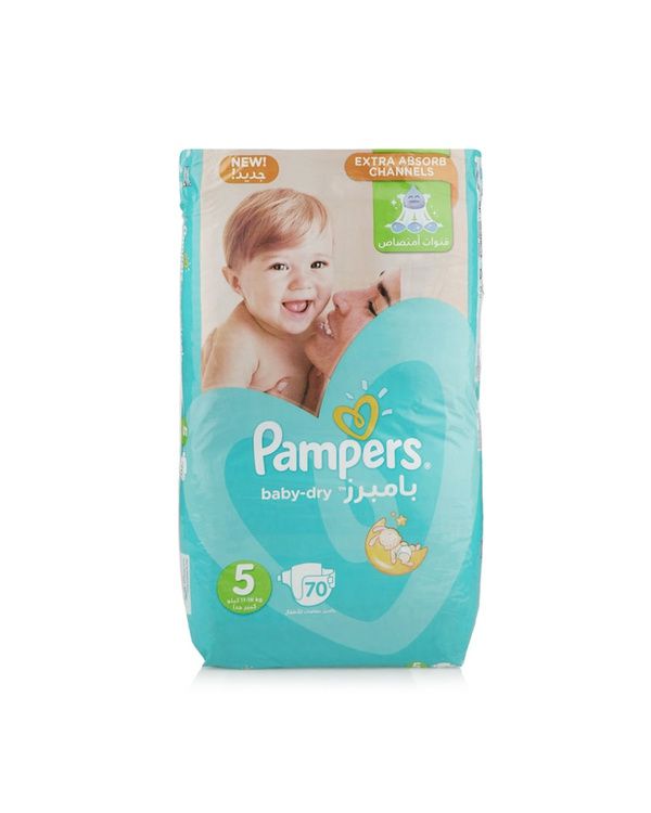 Buy Pampers Baby Dry Junior Size 5 Diapers, 70 Pieces Online in Oman ...