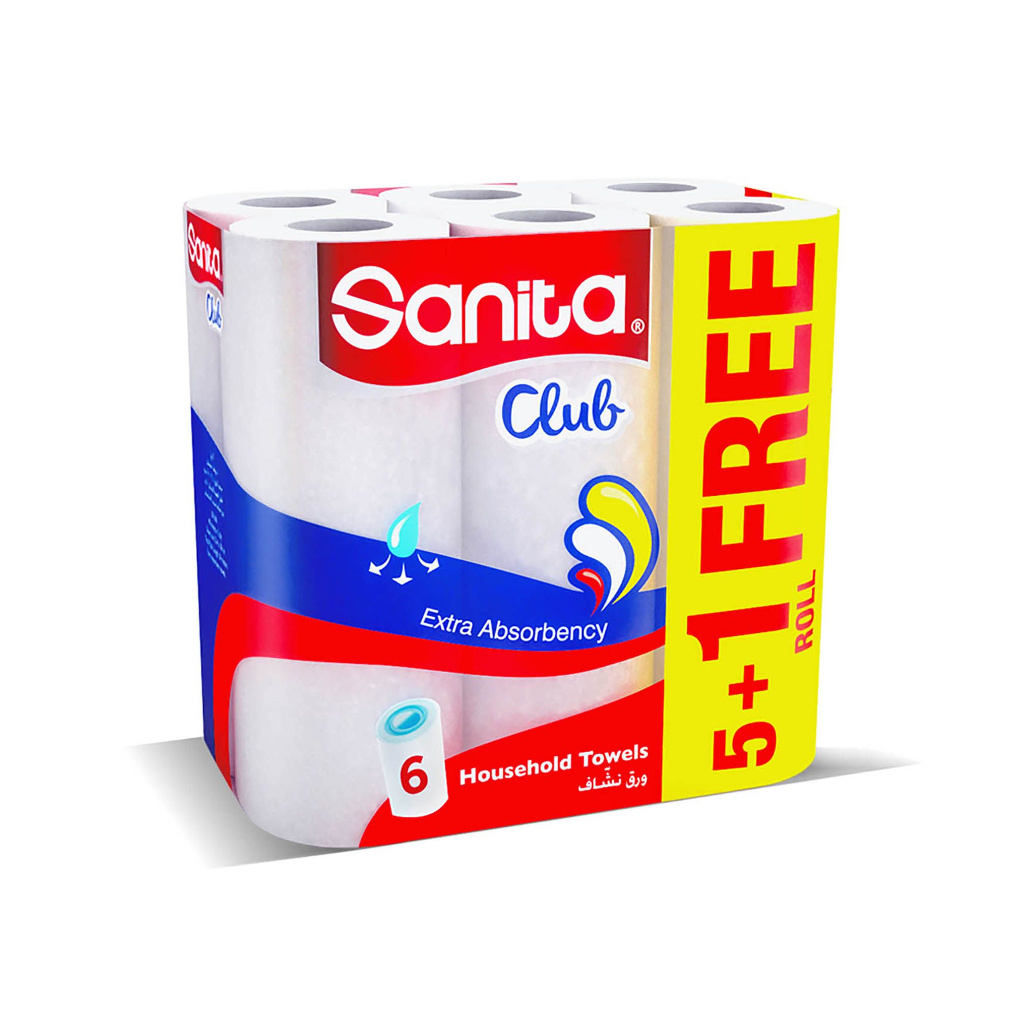 Buy Sanita Club Kitchen Towel 6 Roll 40Sheets Online in Oman | Talabat Oman