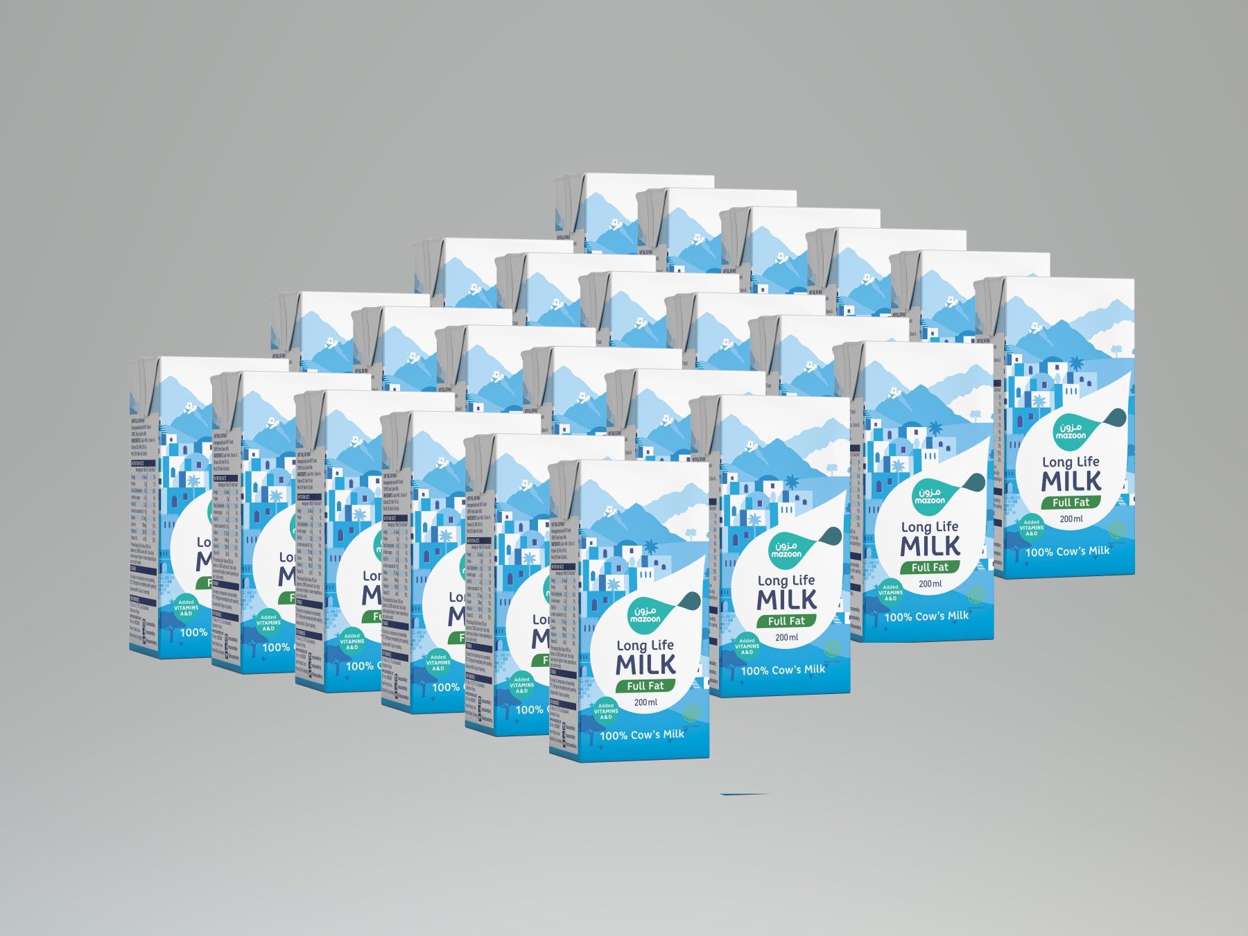 Buy Mazoon UHT Milk Full Fat 200 ml 24 pcs Online in Oman | Talabat Oman